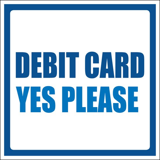 Debit card yes please sticker 50 x 50 mm - 10 stuks per kaart | bol