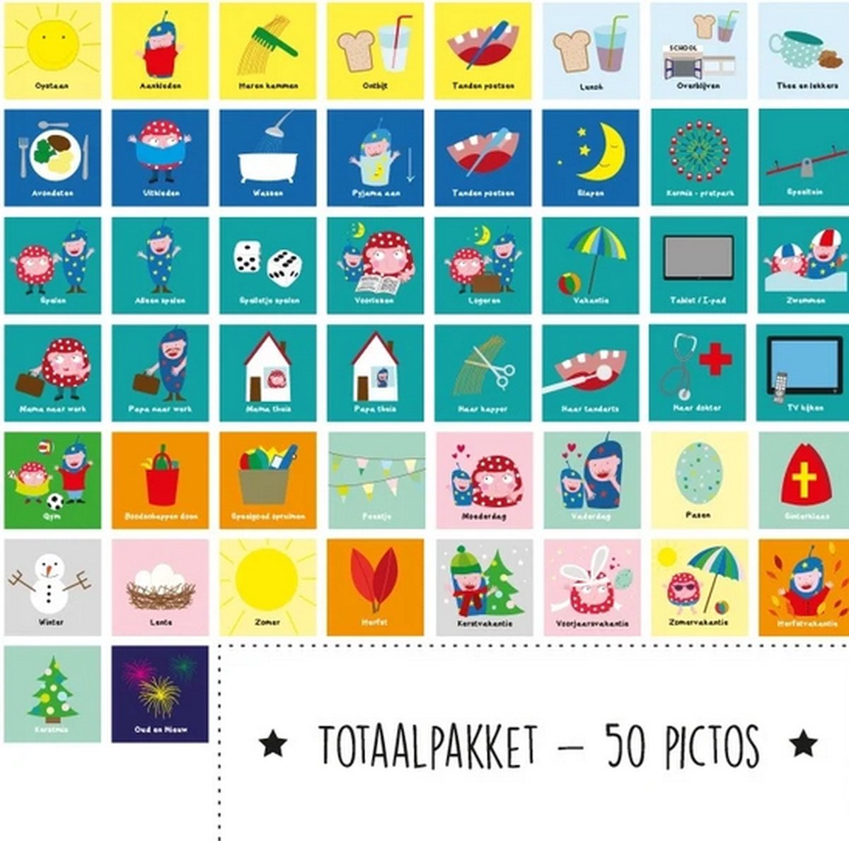 Magneet pictogrammen Startpakket kind - 5x5 cm - PictoMix | bol