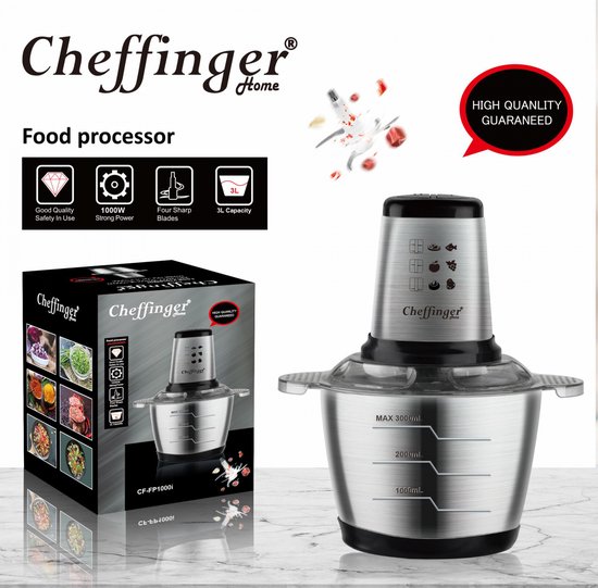 Cheffinger CF-FP1000I: 3L 1000W Keukenmachine | bol