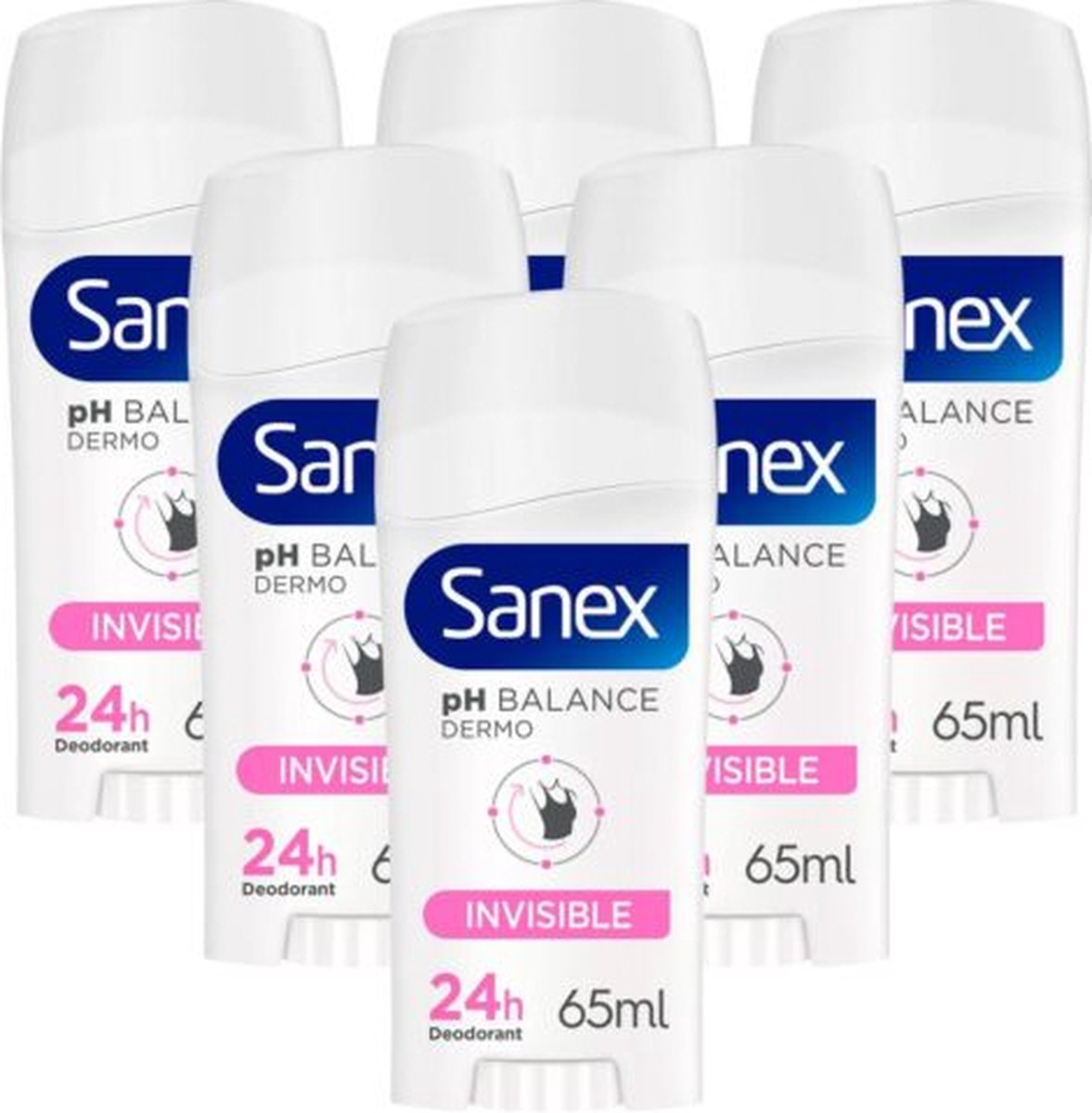 Sanex Deo Stick Dermo Invisible / Ant Marks - Voordeelverpakking 6 x 65 ...