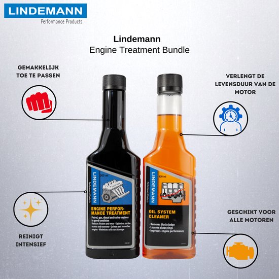 Lindemann Engine Treatment Bundle - Olie Additief Auto - Motor Reiniger ...