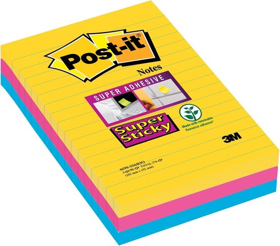 Post-it® Super Sticky Notes, Kleurenset Rio, Canary Yellow ...