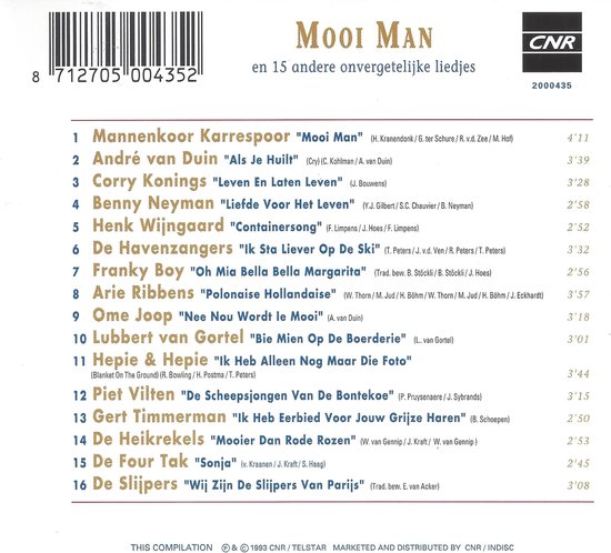 Mooi Man En 15 Andere Onvergetelijke Liedjes, various artists | Muziek ...