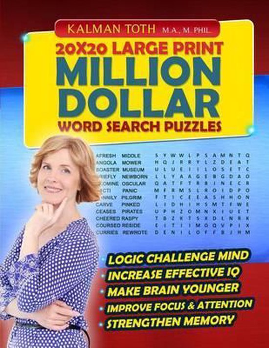20x20 Large Print Million Dollar Word Search Puzzles, Kalman Toth M a M ...