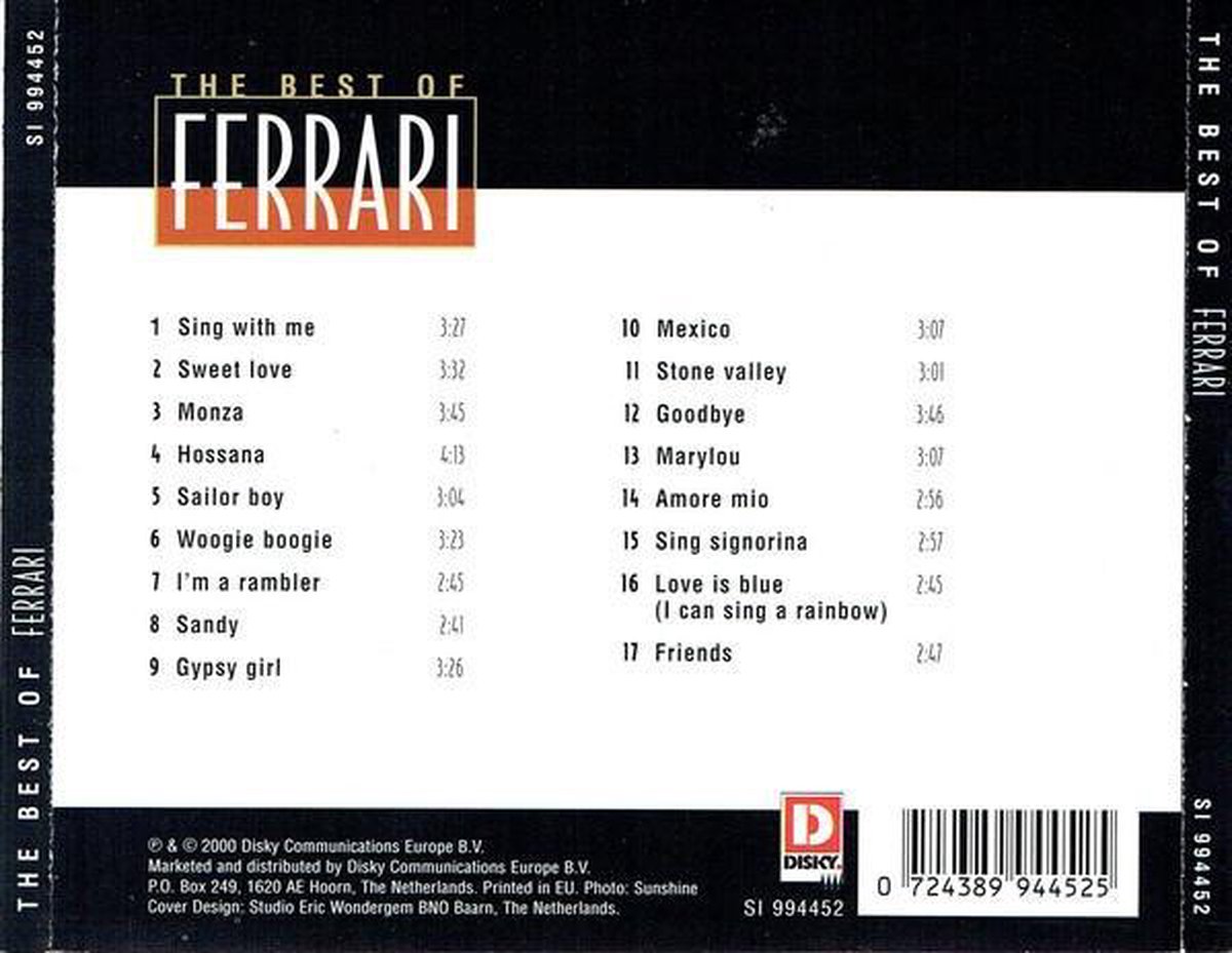 The Best Of Ferrari - Greatest Hits - Complete Negram A-Sides & More ...