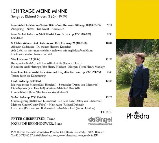 Peter Gijsbertsen & Jozef De Beenhouwer - Ich Trage Meine Minne - Songs By Richard... | bol