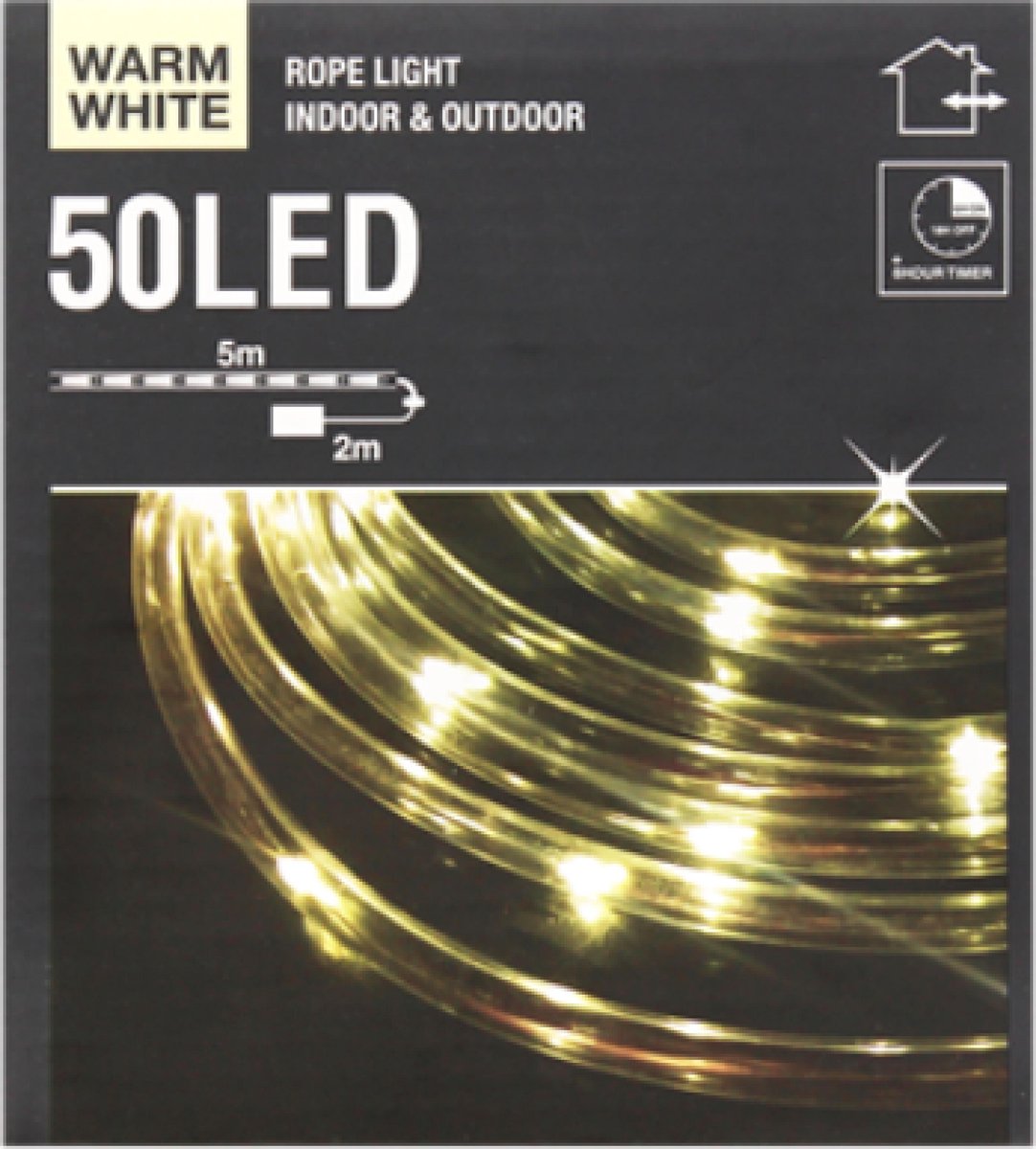 Slangverlichting 50 LED - 5 meter - 8 Functie en 6 hour Timer ...