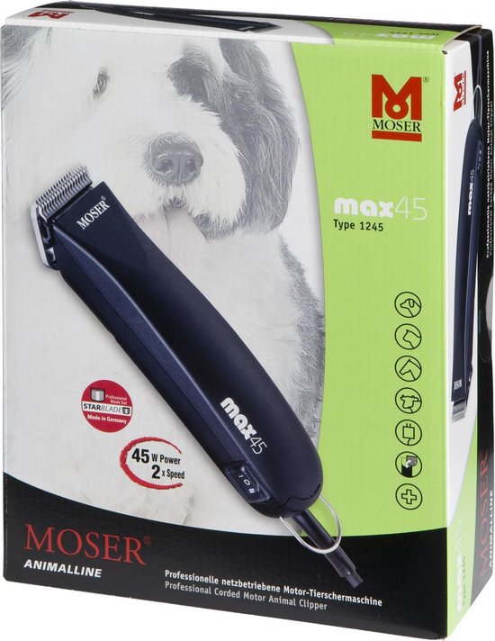 MOSER Tondeuse Moser tondeuse max45+3mm kop zwart | bol