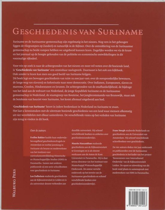 Geschiedenis Van Suriname | 9789057301223 | E. Bakker | Boeken | bol