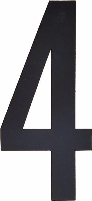 Cijfer sticker 4 zwart 10 cm | bol