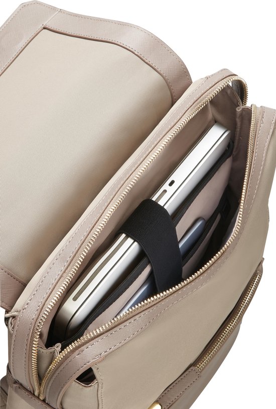 Samsonite aktetas - ZALIA RECTANGULAR BACKPACK14.1" Beige | bol.com