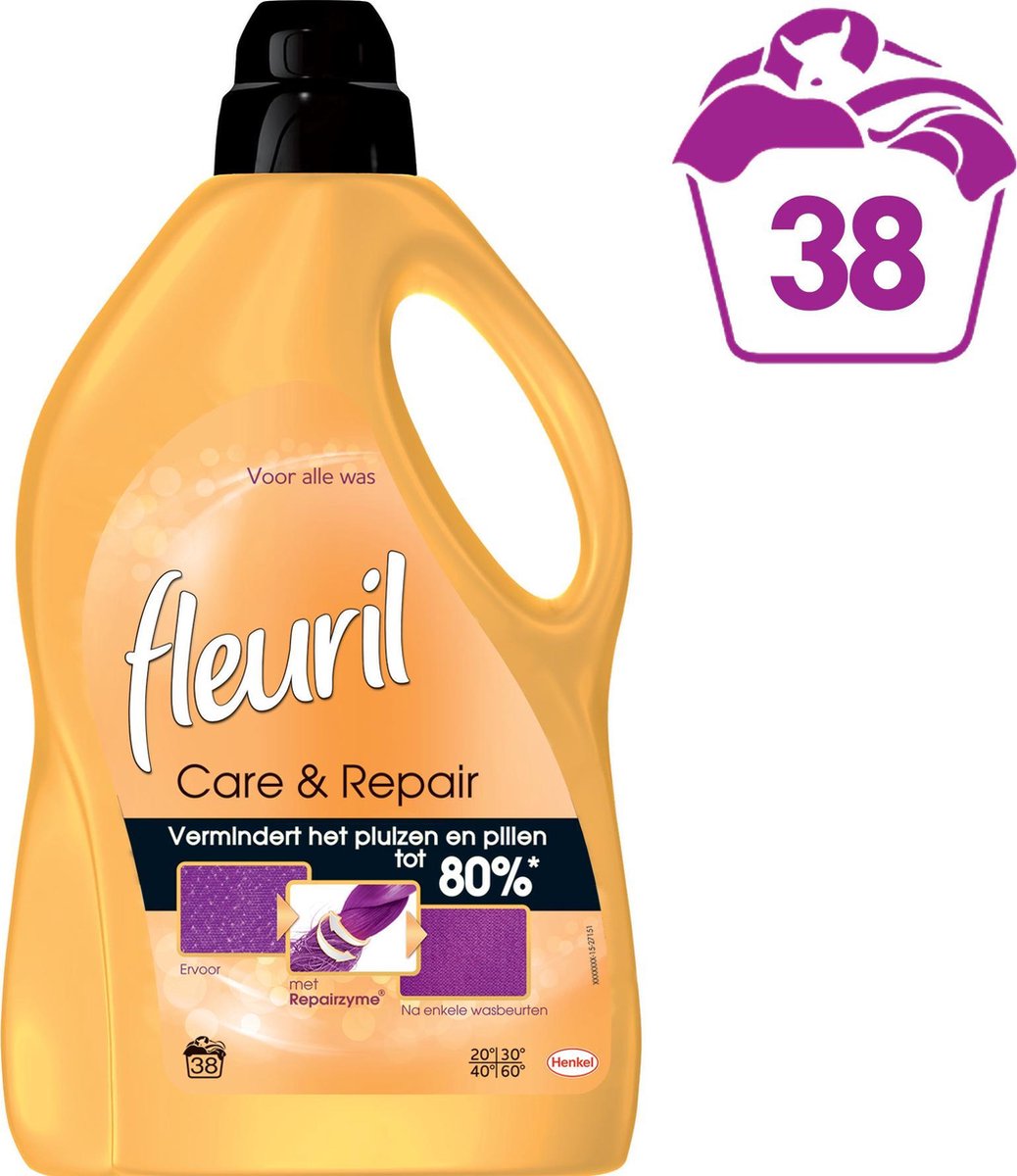 Fleuril Care & Repair - Voordeelverpakking - 38 wasbeurten - Wasmiddel ...