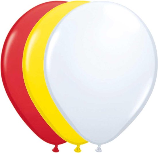 Ballonnen Carnaval Oeteldonk rood/wit/geel 100 stuks | bol.com Ballonnen Carnaval Oeteldonk rood/wit/geel 100 stuks | bol.com