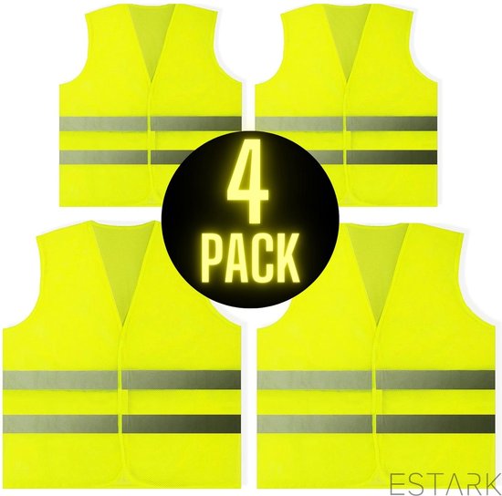 ESTARK® Familie Pak - Fluovest - Veiligheidsvest - Geel - Kinderen ...