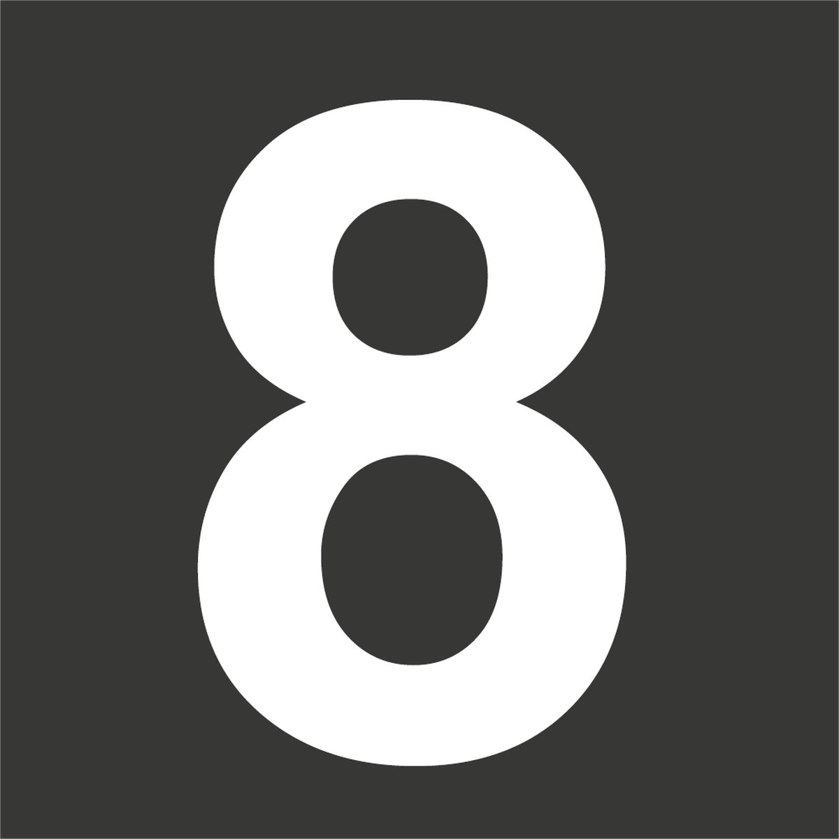 Cijfer 8 25cm zelfklevend wit. | bol