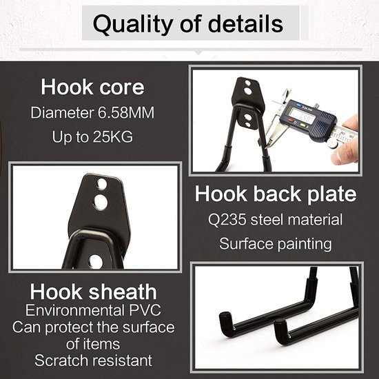 Staal Garage Opslag Utility Haken, Heavy Duty Wall Mount Duurzame ...