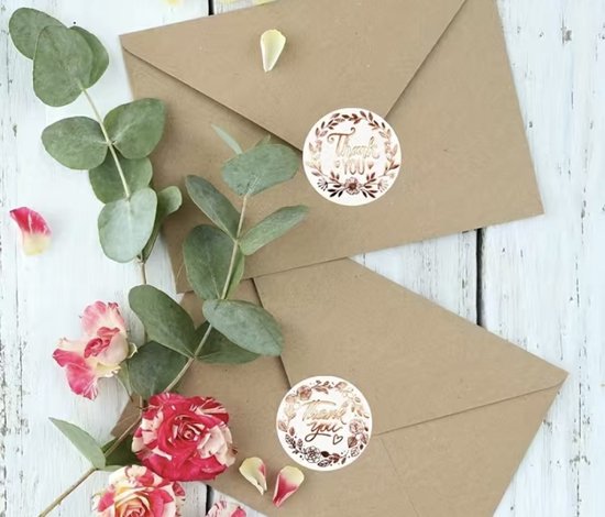 Sluitsticker Groot - Sluitzegel - Thank you | Rosé Goud | Bedankt | Zakelijk -... | bol