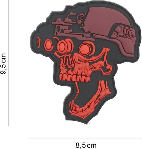 Embleem 3D PVC Night vision skull rood | bol