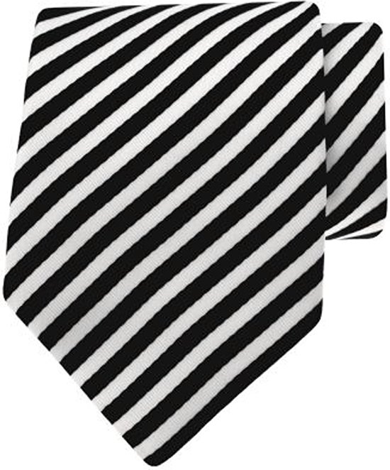Zwarte stropdas met witte strepen | bol