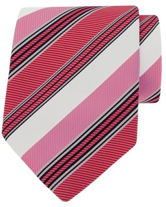 Stropdas met rode en roze strepen | bol