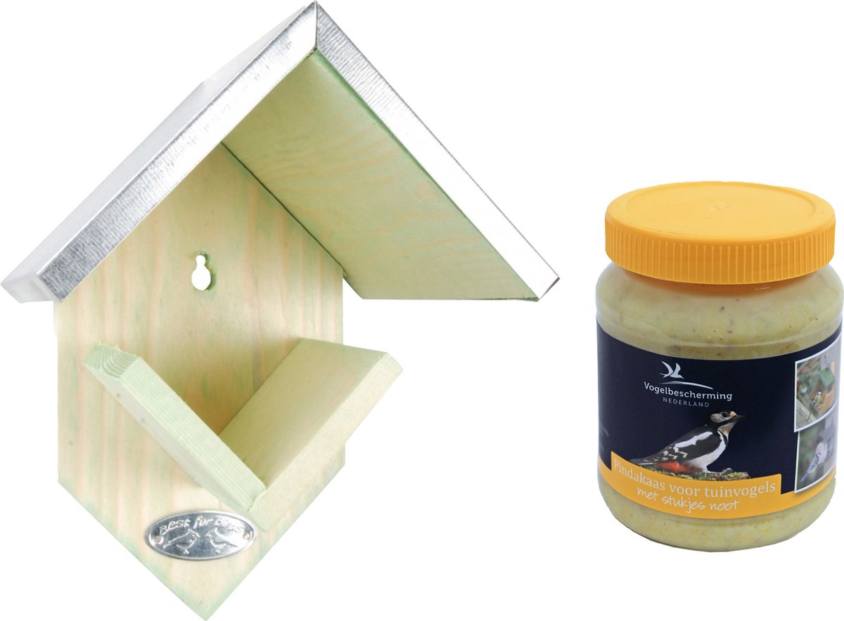 Pindakaas met ophanging voor tuinvogels pakket - 1x pot met extra noten ...