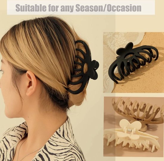 8 stuks grote haarclips, sterke hold matte haarklauwclips voor dik haar ...