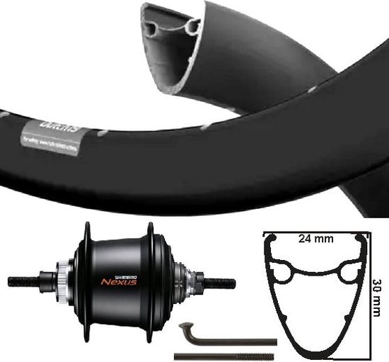 Kgs Achterwiel 28 inch (622) dutch 19 velg zwart nexus 7 centerlock ...