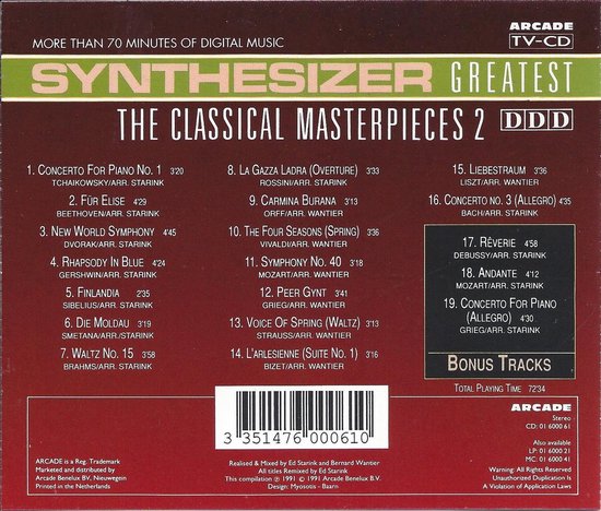 Synthesizer Greatest - The Classical Masterpieces 2 - Arcade TV CD, Ed ...