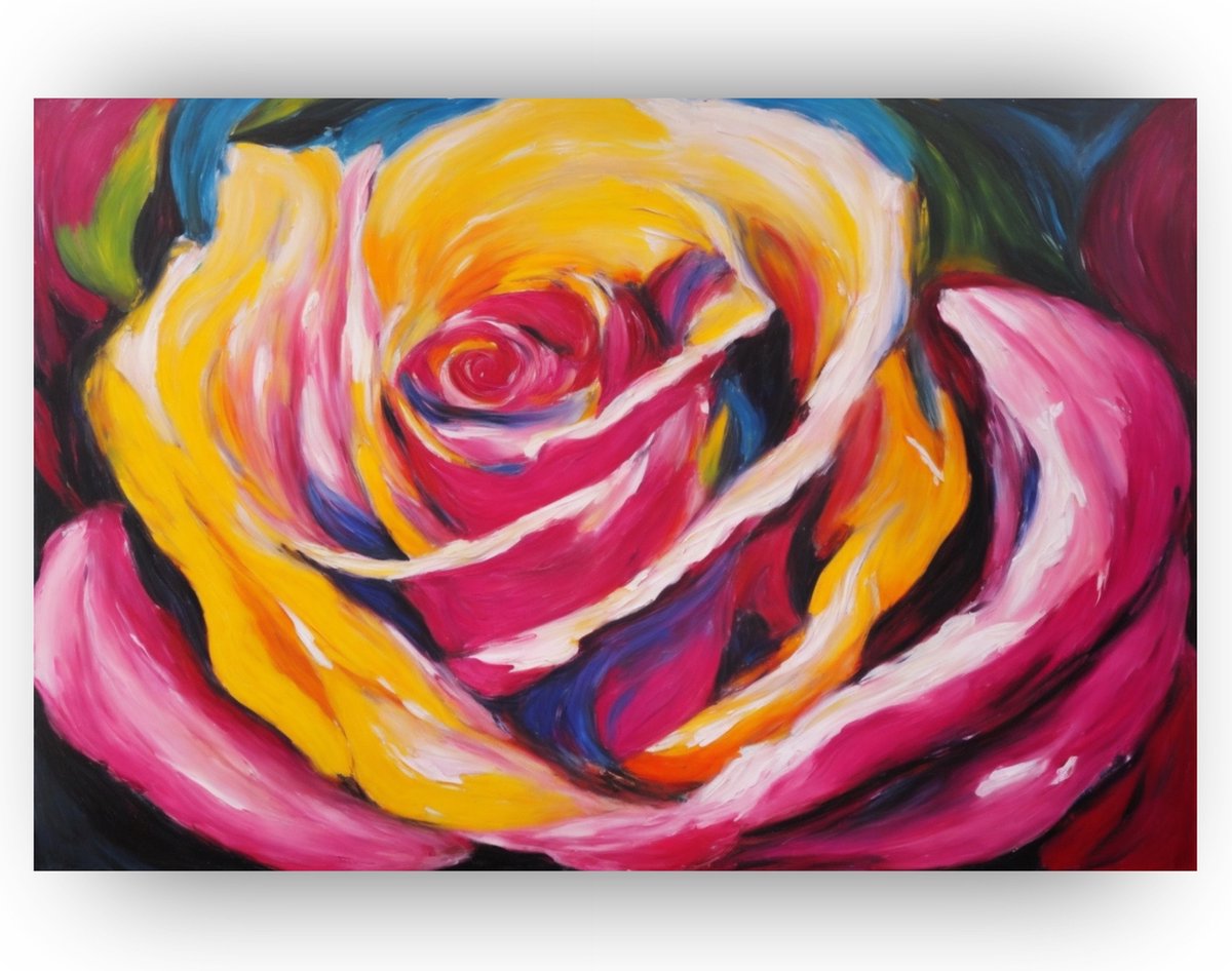 Affiche rose colorée - Affiche rose - Affiche colorée - Affiche Fleurs ...