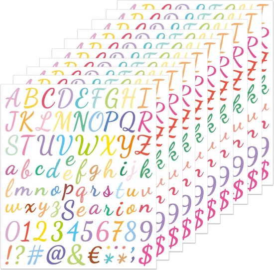 Letter Stickers Alfabet in Kleur - 10 vel - 760 stickers - 25MM ...