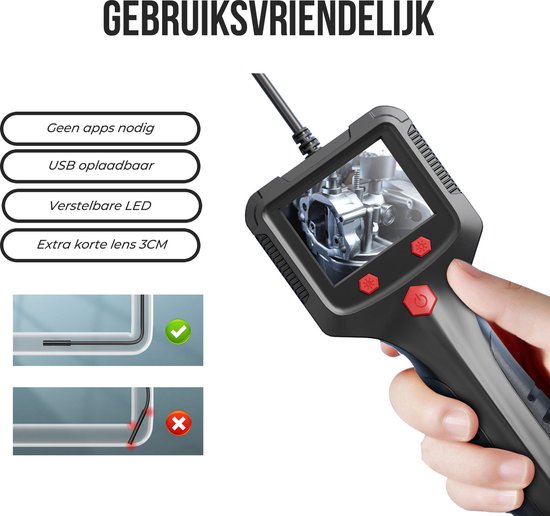 Webvision Inspectiecamera met scherm 2M – Endoscoop – Inspectie Camera ...