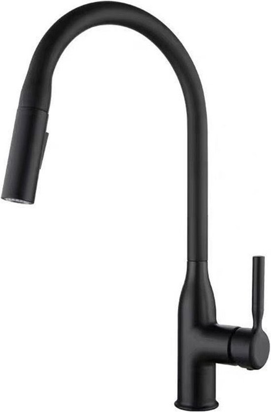 LABOZA - Spigot Zwart Keukenkraan met Uittrekbare Uitloop 2-Stralen | bol