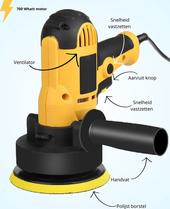 KJ Products Polijstmachine - Poetsmachine Auto - 6 Polijstschijven ...