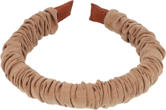 Haarband Diadeem Dik Gerimpeld Stof 2cm Bruin | bol