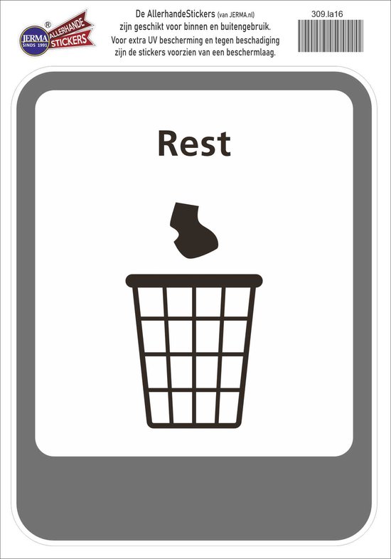 Rest afval recycling pictogram sticker | bol