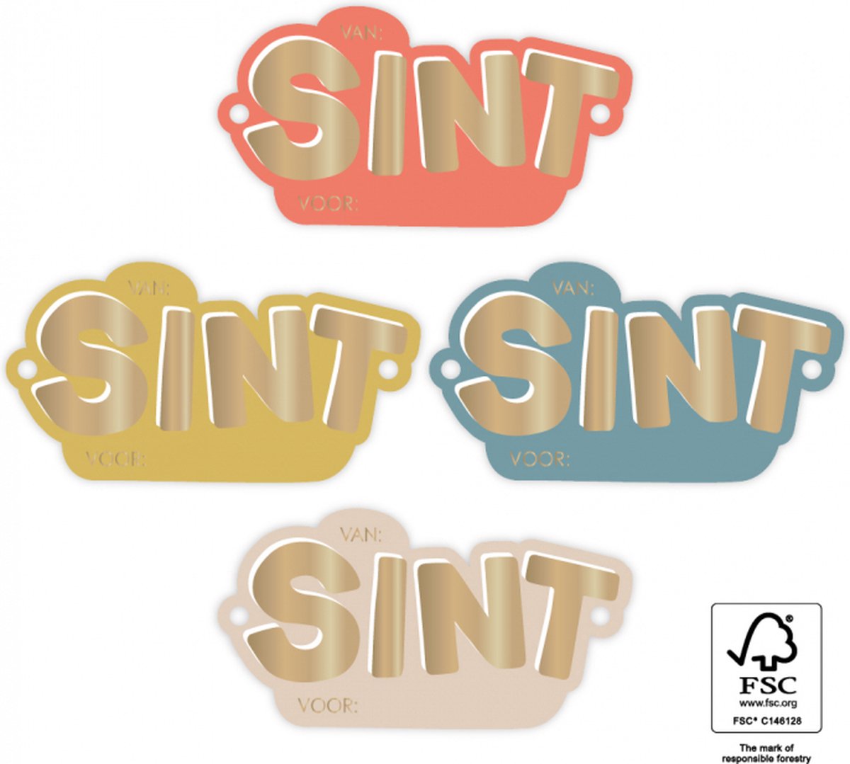 Sinterklaas Label 4 assorti - Van: Sint Voor: - Naamkaartjes / Naam ...