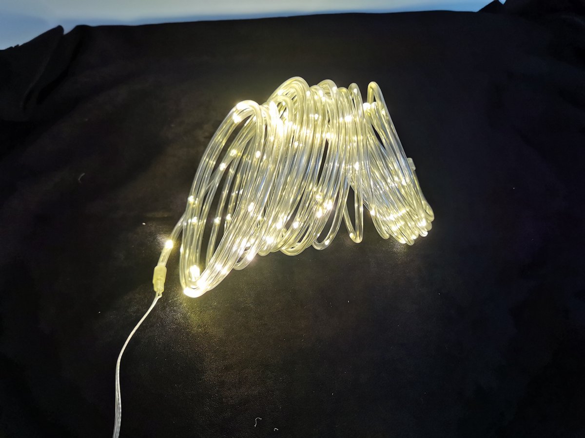 LD22-71 - Ledlooplicht slang, 100 witte leds, 10 meter, 8 progamma’s ...