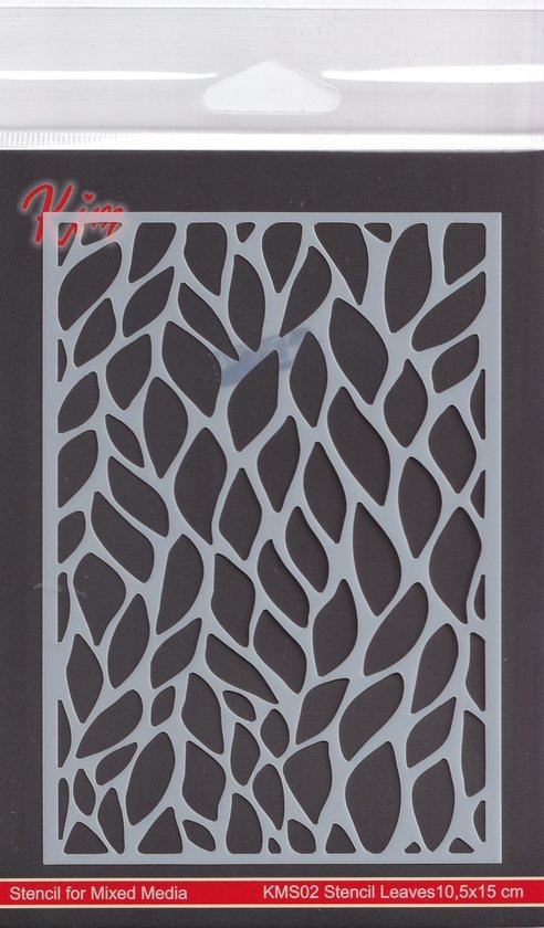 KMS02 Mixed media stencil A6 - leaves - sjabloon blaadjes - blad ...