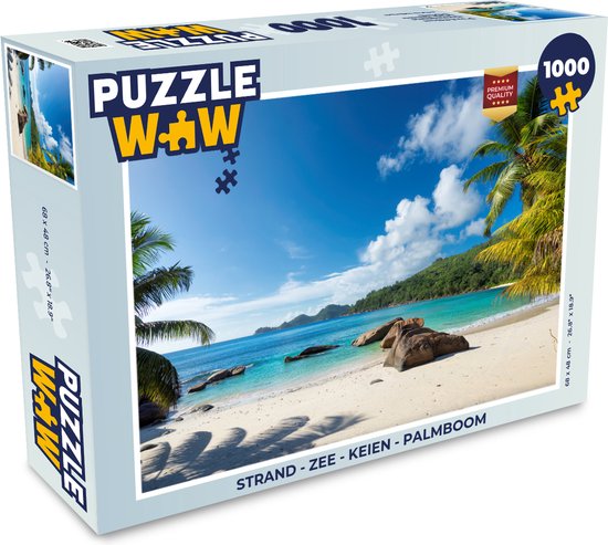Puzzel Strand - Zee - Keien - Palmboom - Legpuzzel - Puzzel 1000 ...