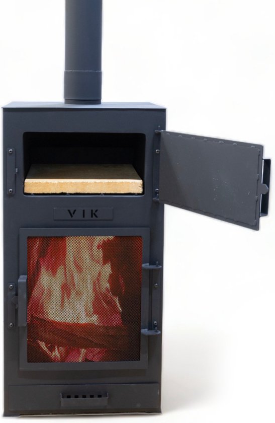 VIK Juno Pizza Oven Tuinhaard Original Zwart met Schoorsteen ...
