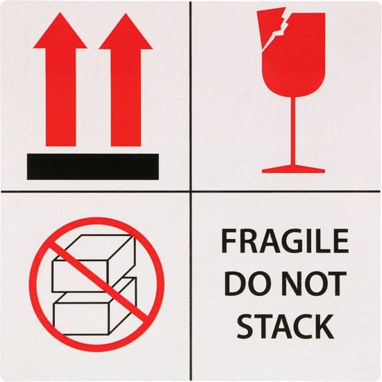 Waarschuwingsstickers Fragile / Do Not Stack | bol