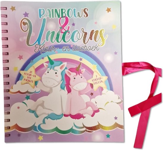 Livre de coloriage Licorne arc-en-ciel format A5 - Avec 2 planches d ...