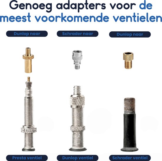 Ibley Set van 3 verloopnippels voor fietsventiel - Autoventiel ...