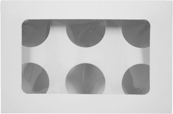 Cupcake Box - Witte kartonnen cupcake doos met venster voor 6 cupcakes ...