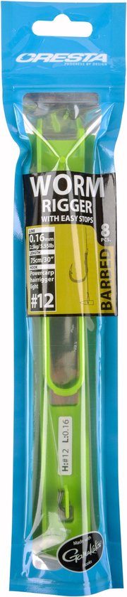 Cresta Worm Riggers + Stop #12-0,18 mm | Onderlijnen met weerhaak | bol