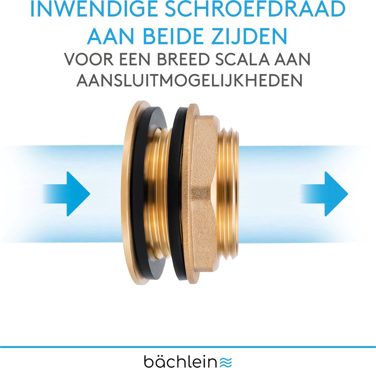 Bächlein Universele Regenton Doorvoer - Messing Tankdoorvoer als aansluiting voor... | bol.com