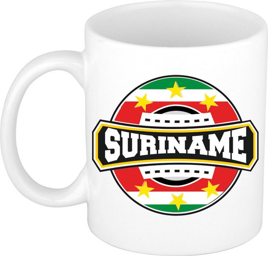 Bellatio Decorations Cadeau koffiemok Suriname - Surinaamse vlag - 300 ml - keramiek | bol