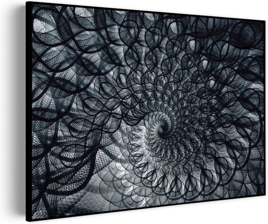 Akoestisch Schilderij Zwart Witte Spiraaltunnel Rechthoek Horizontaal Basic XXL (150 x... | bol