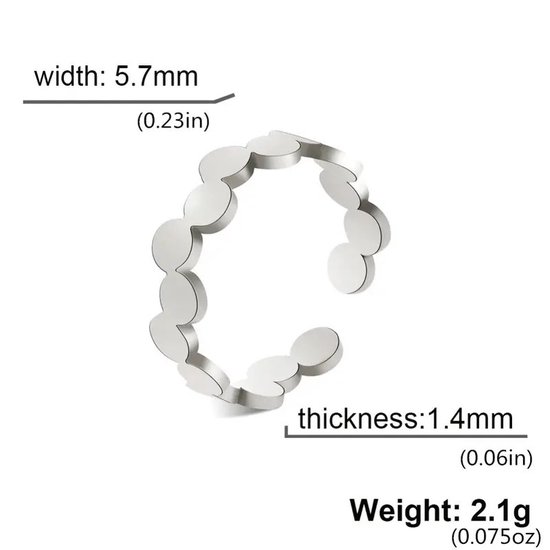 18K Gold Plated Multiple Circles Ring | bol