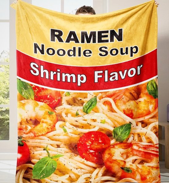 [Two Ravens] Pakje Ramen Soep Deken - Fleece Deken met Pakje Ramen Soep ...